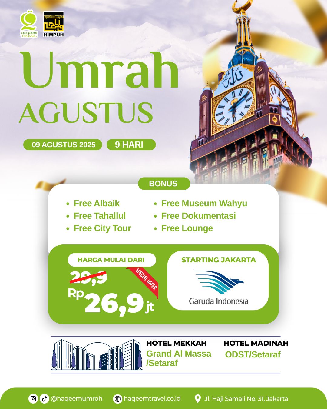 Paket Umroh Promo 2025 Garuda Indonesia - Haqeem Travel